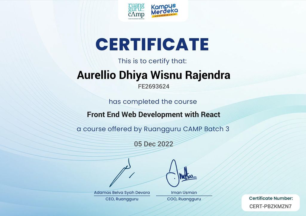 Aurellio Rajendra - Frontend Developer | LinkedIn