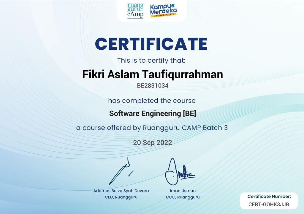 Fikri Aslam Taufiqurrahman - Software Engineer | Backend Developer | LinkedIn