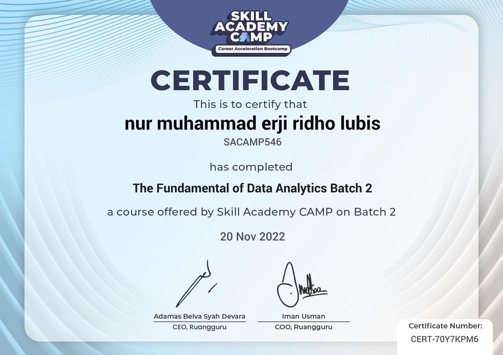 Nur Muhammad Erji Ridho Lubis - Solution Analyst - Kopra - PT Bank ...