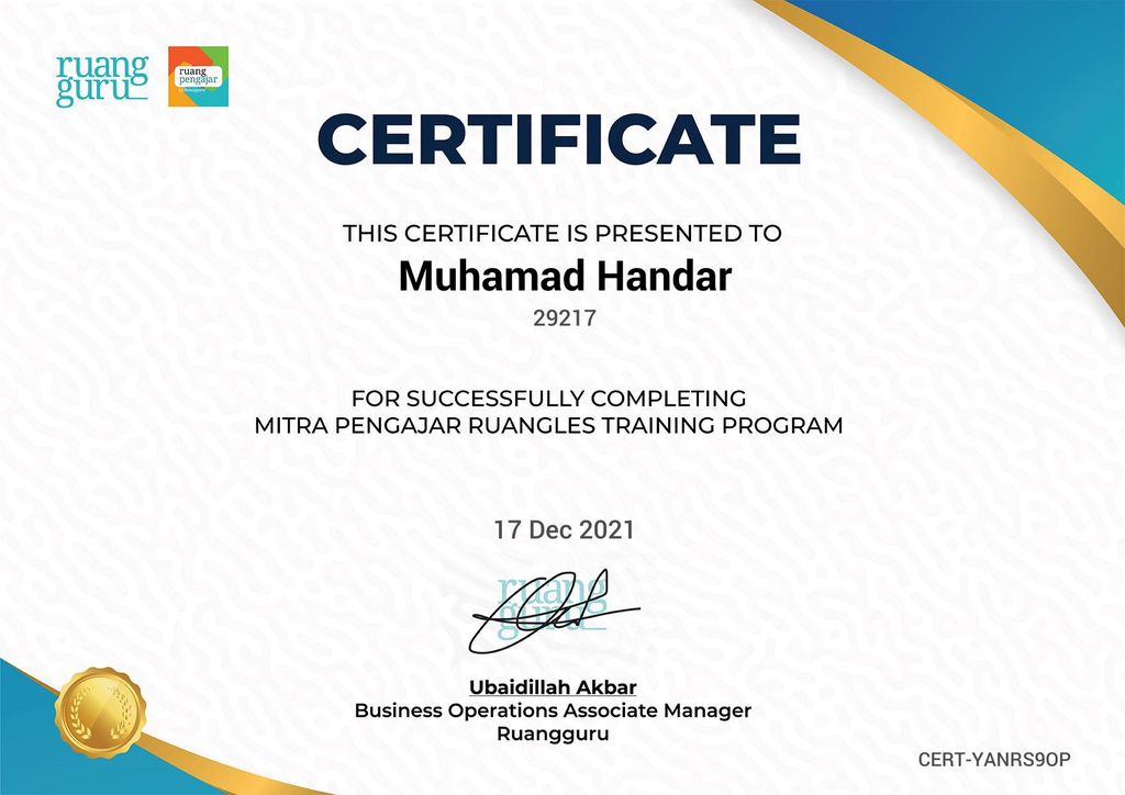 Muhamad Handar - Public Relations Officer I Deputy Chairman of The R&D ...