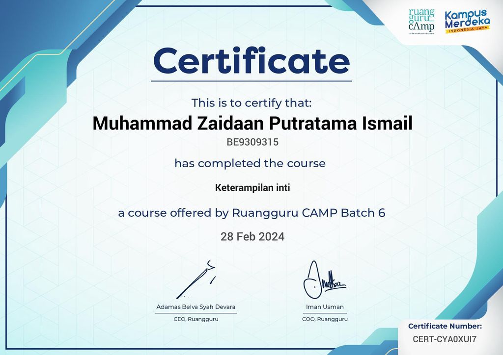 Muhammad Zaidaan Putratama Ismail - Software Engineer | Fullstack Developer | LinkedIn